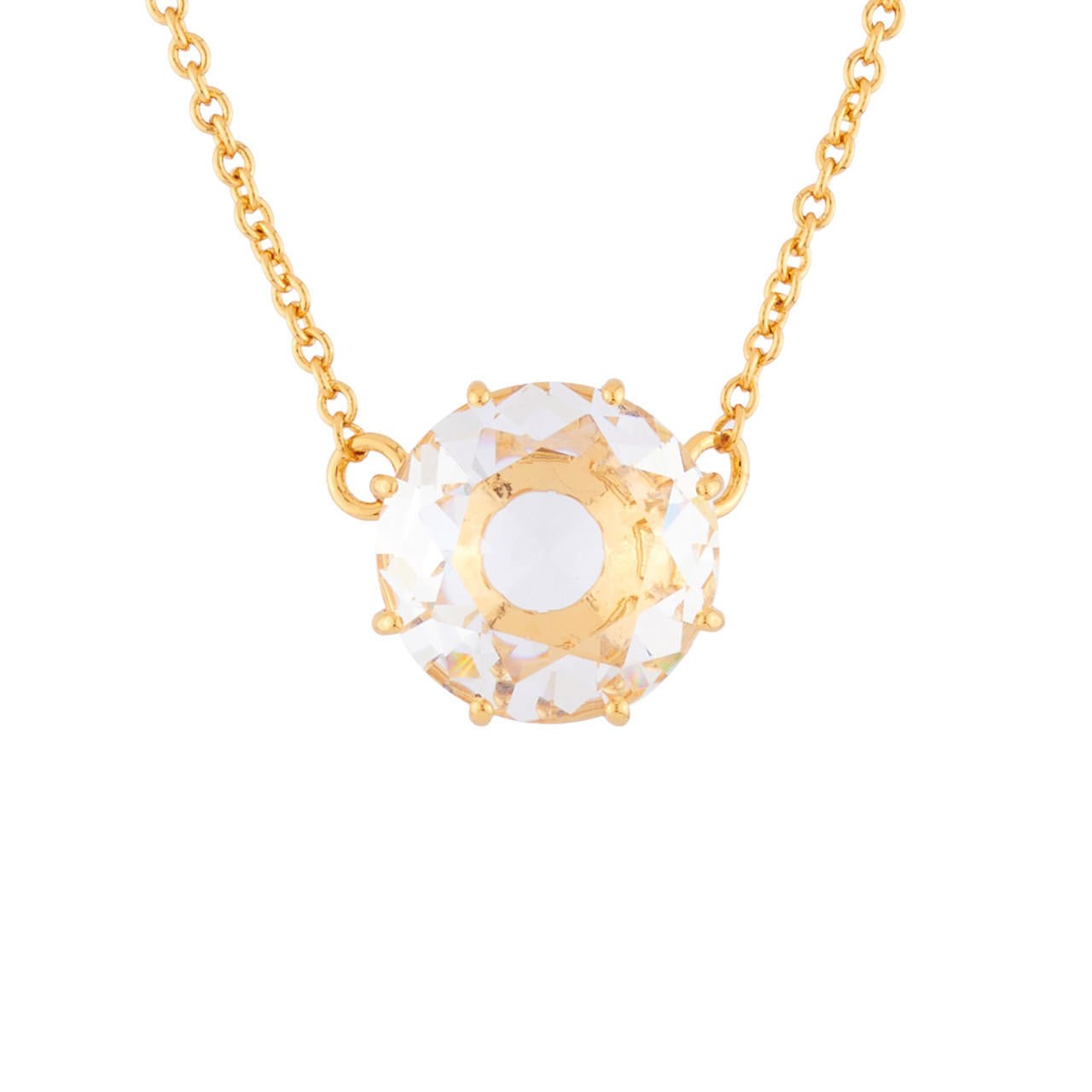Crystal Round Stone La Diamantine Pendant Necklace | Les Nereides
