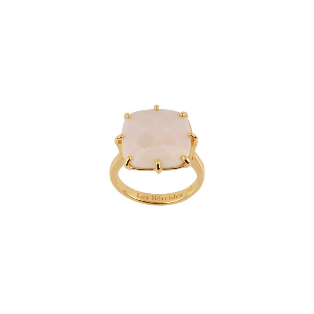 La Diamantine Square Stone Beige Rose Ring | Les Nereides