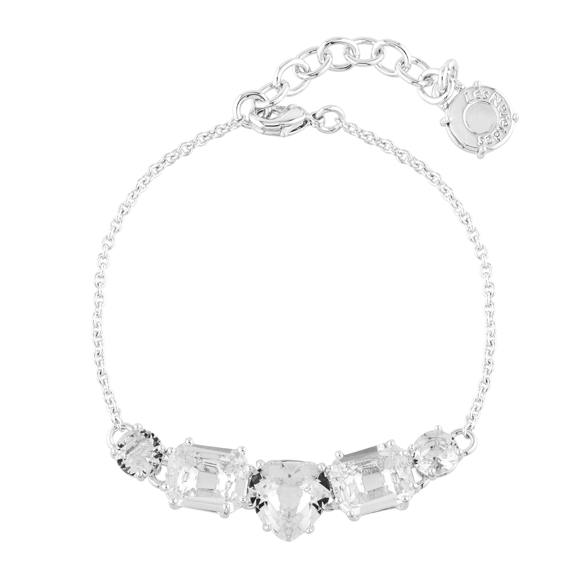 Silver 5 Stones La Diamantine Thin Bracelet | Les Nereides