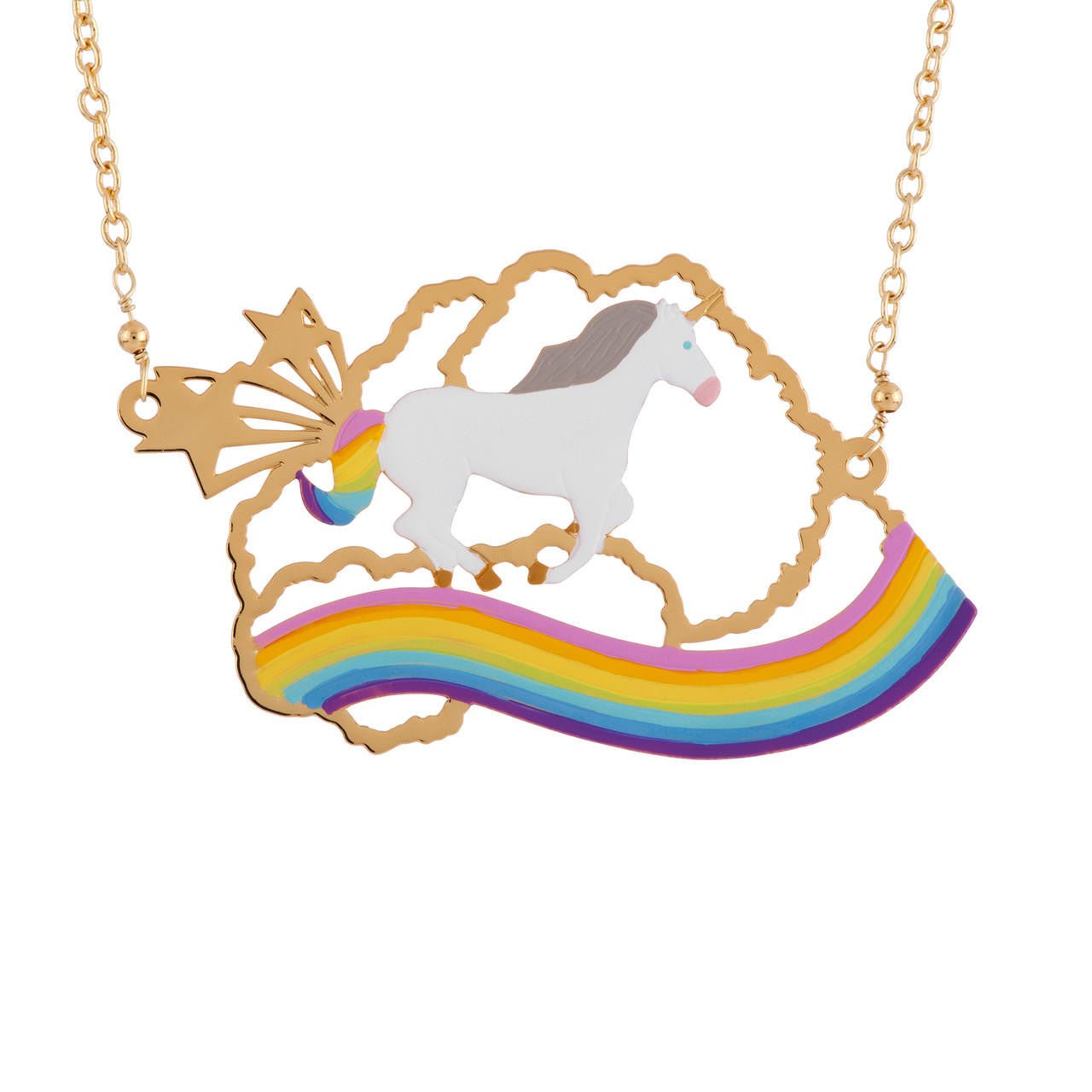 Unique Unicorn Unicorn Running On A Rainbow Necklace | AFUN3 – Les Nereides